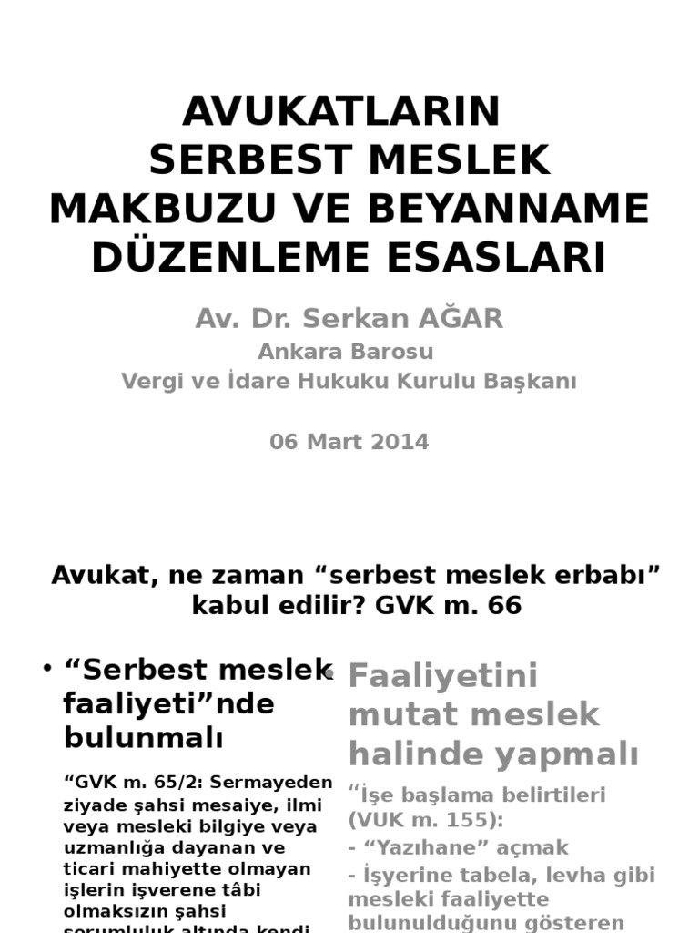 Serbest Meslek Makbuzu | PDF