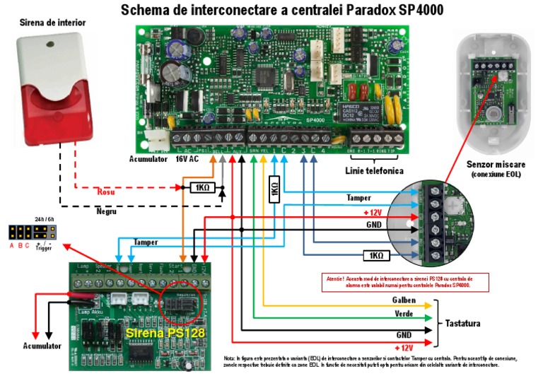 Paradox SP4000 Wiring Diagram Guide | PDF