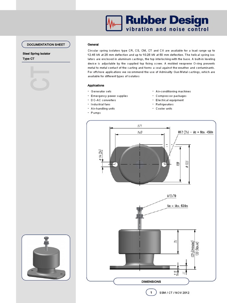 Documentation Sheet Steel Spring Isolator General | PDF | Casting ...