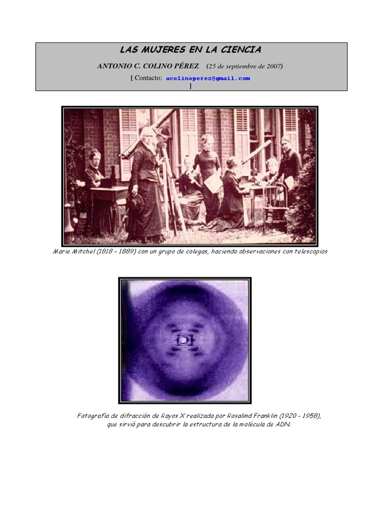 Mujeres en La Ciencia | Descargar gratis PDF | Mujer | Science