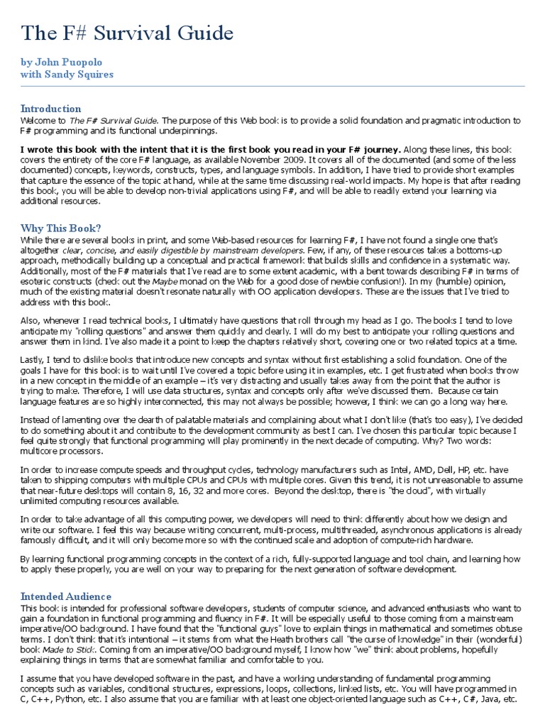 The F Survival Guide PDF | PDF | Functional Programming | Command Line ...