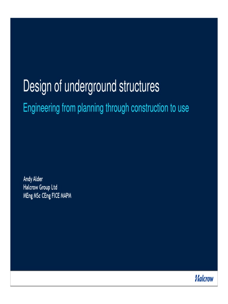 Design of Underground Structures PDF | PDF | Risk Management | Lean ...