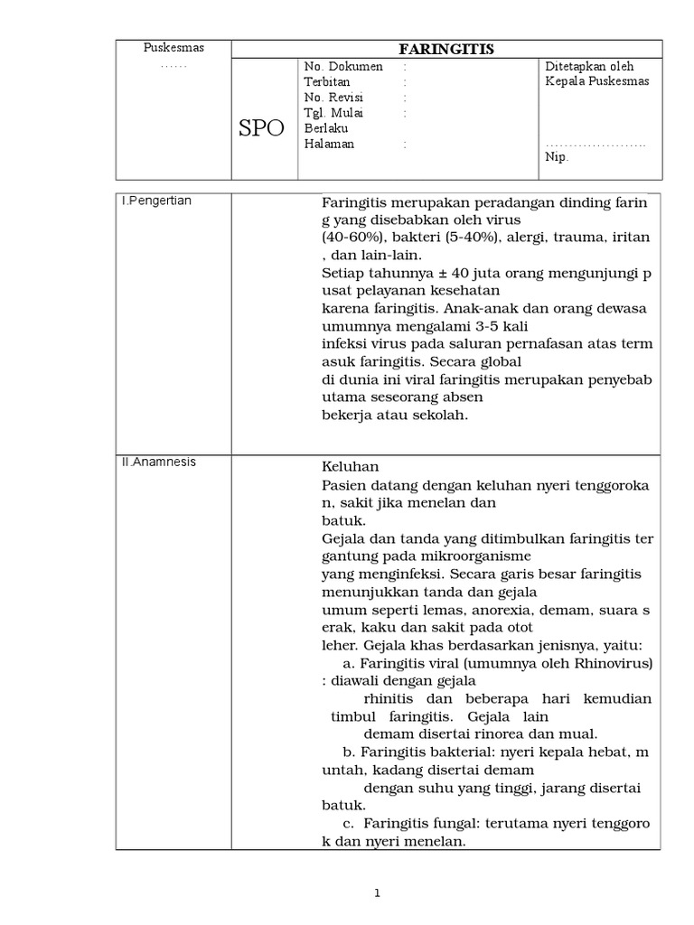 Tatalaksana Faringitis di Puskesmas | PDF
