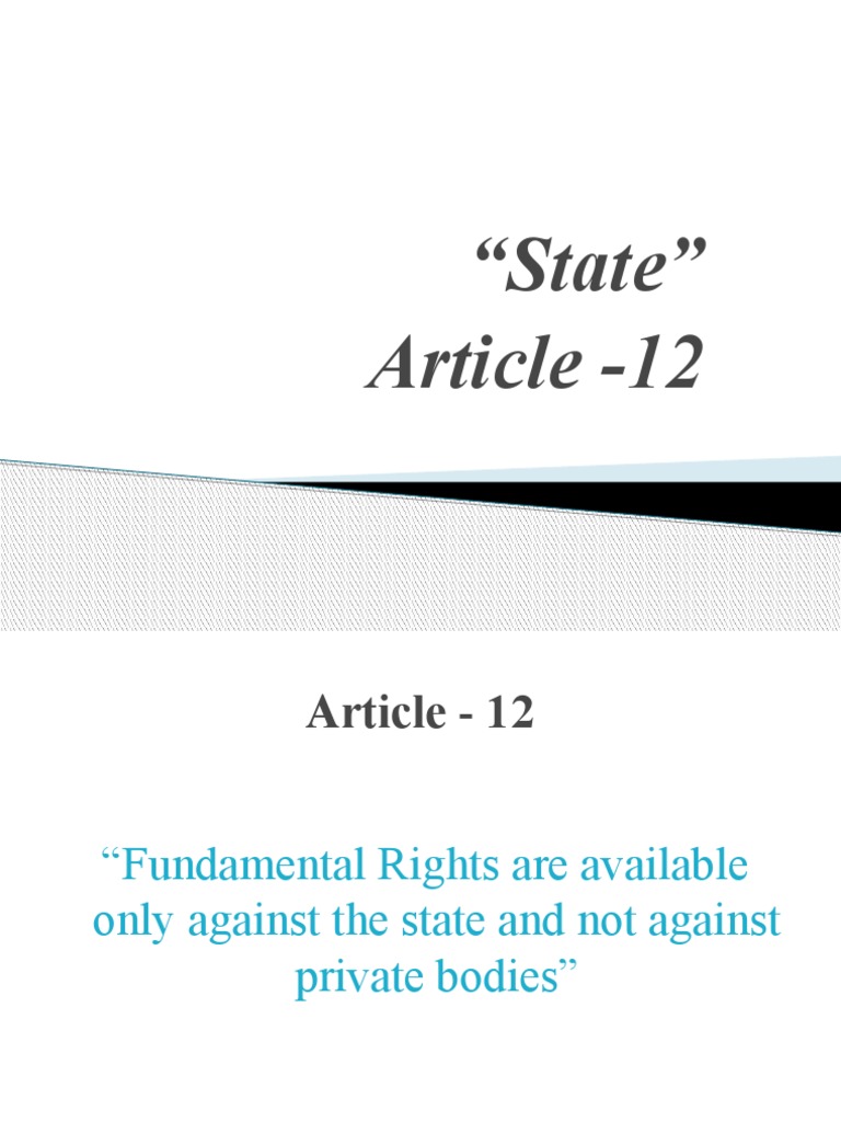 State - Article 12 | Download Free PDF | Supreme Court Of India ...