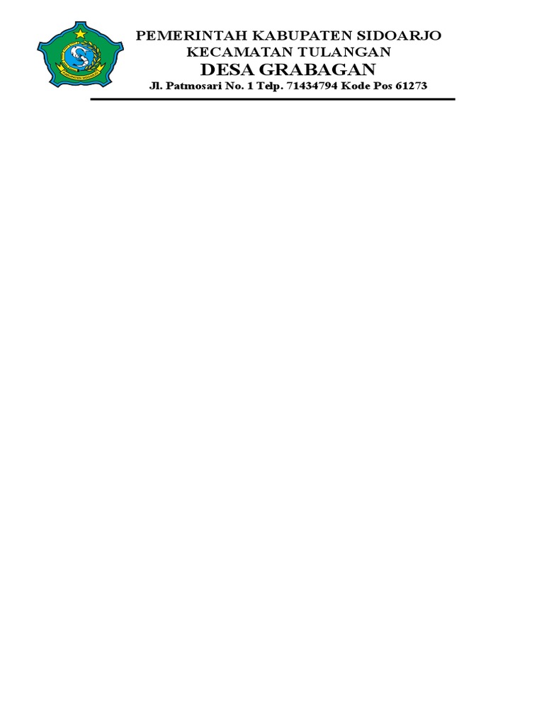 Kop Surat Desa Grabagan | PDF