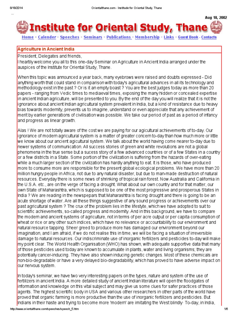 Agriculture in Ancient India | PDF | British Raj | Roman Empire