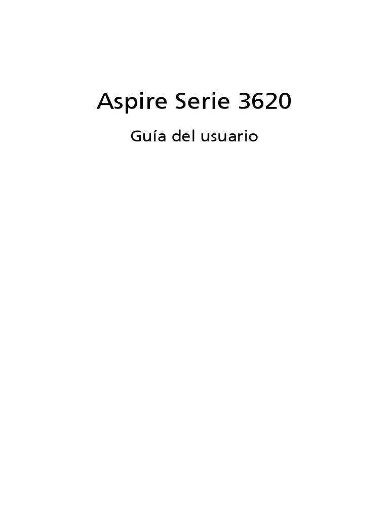 Manual Aspire - 3620 PDF | PDF | Point and Click | Contraseña