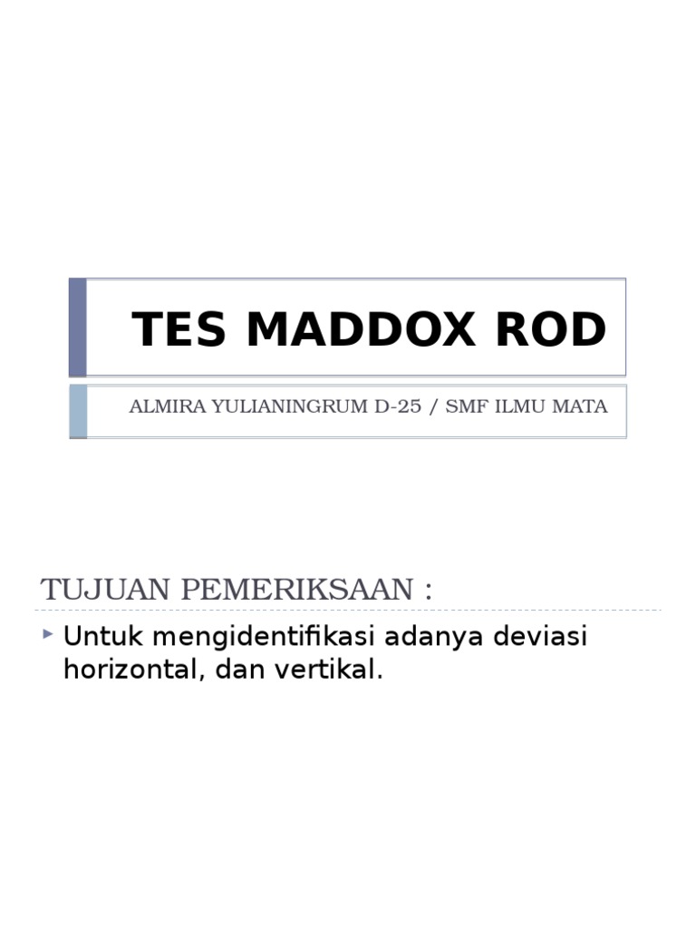 Maddox Rod | PDF