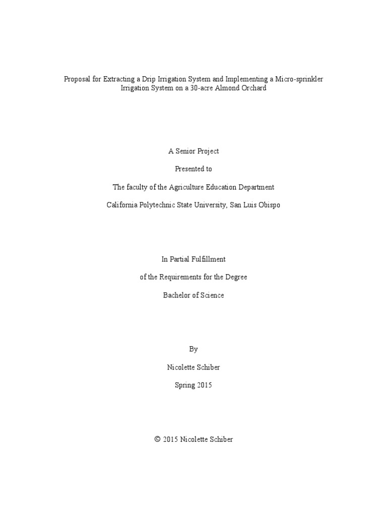 Proposal For Extracting A Drip Irrigation System and Implementing | PDF ...