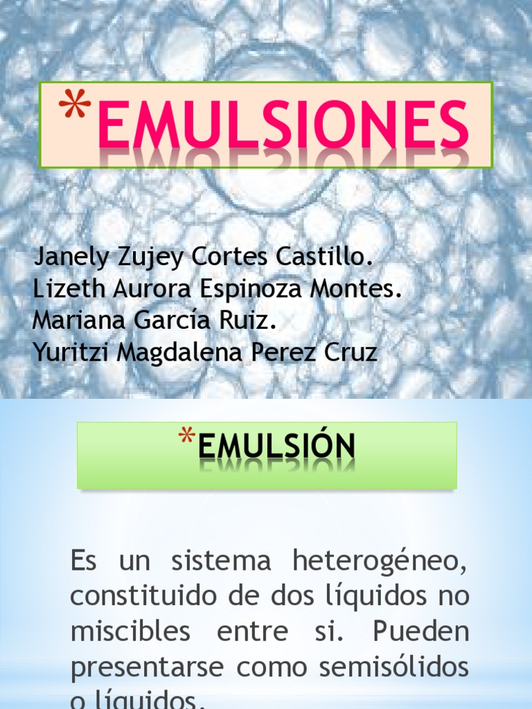 Emulsiones Alimentarias Parte 2 | Descargar gratis PDF | Medicamentos ...