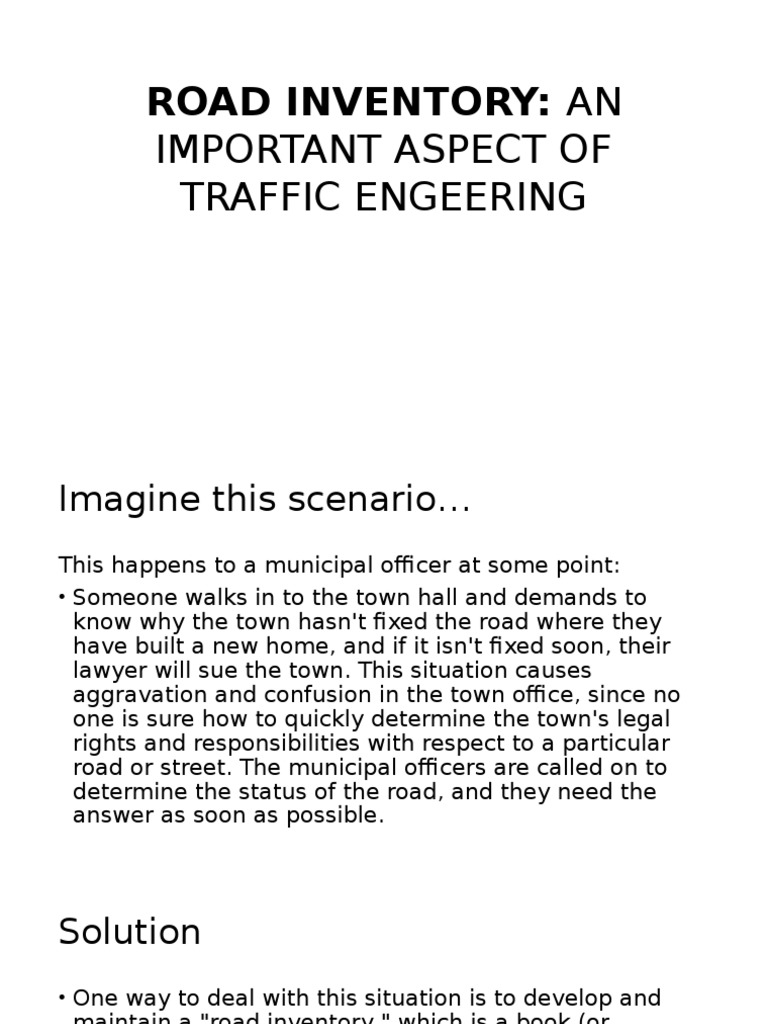 Road Inventory: An: Important Aspect of Traffic Engeering | PDF