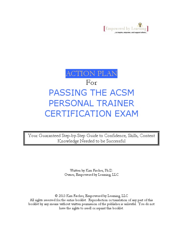 Action Plan For Acsm CPT Exam | PDF | Professional Certification | Test ...