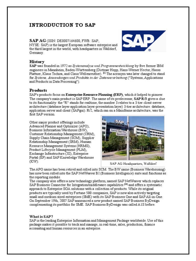 Introduction To SAP PDF | PDF | Sap Se | Inventory