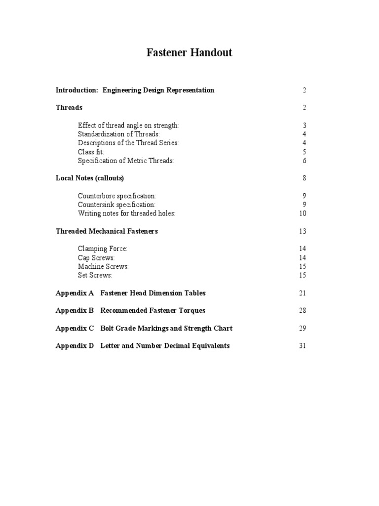 An Engineering Guide to Threads, Fasteners, and Bolting Applications | PDF