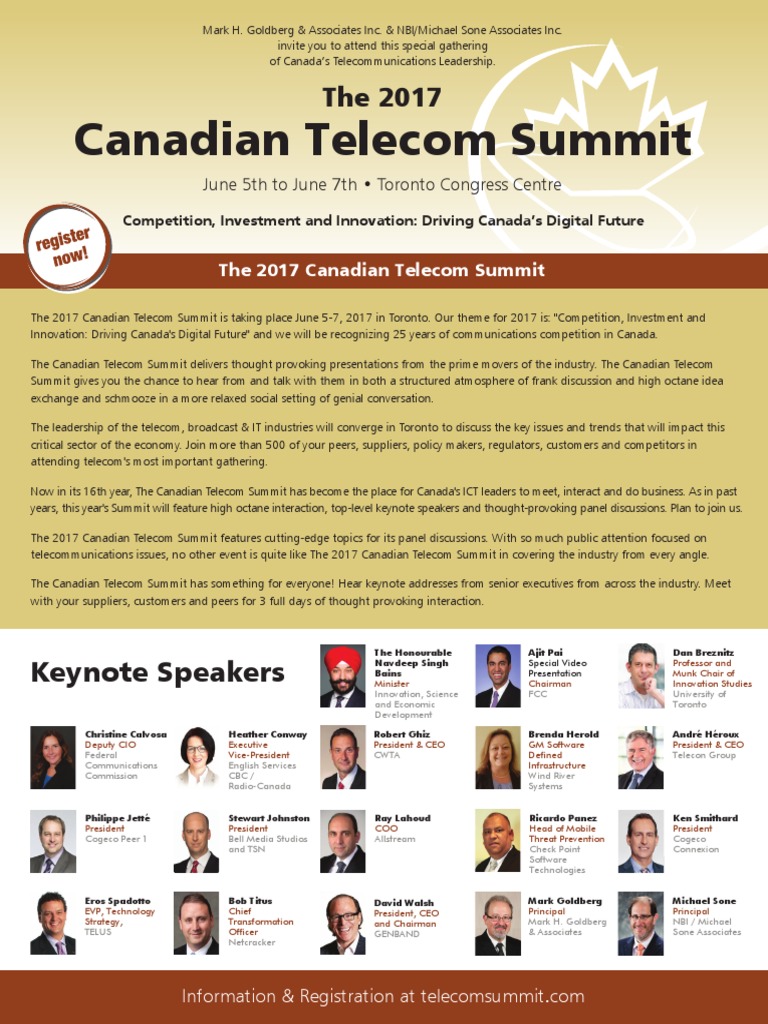 The 2017 Canadian Telecom Summit Brochure | PDF | Telecommunication ...