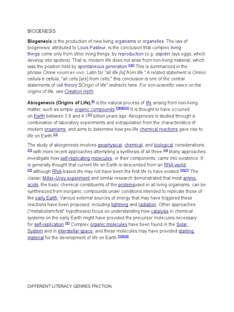 Bio Genesis | PDF | Abiogenesis | Life