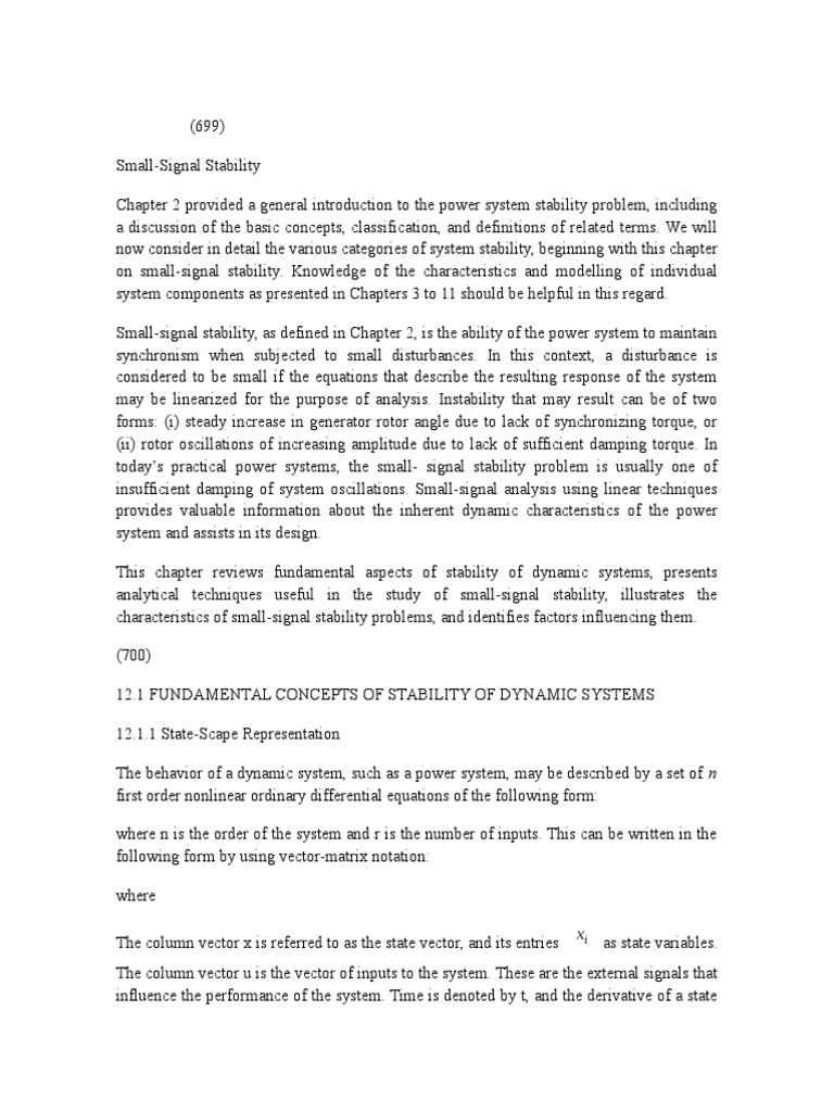 Kundur Word Pequeña Señal | PDF | Eigenvalues And Eigenvectors | Stability Theory