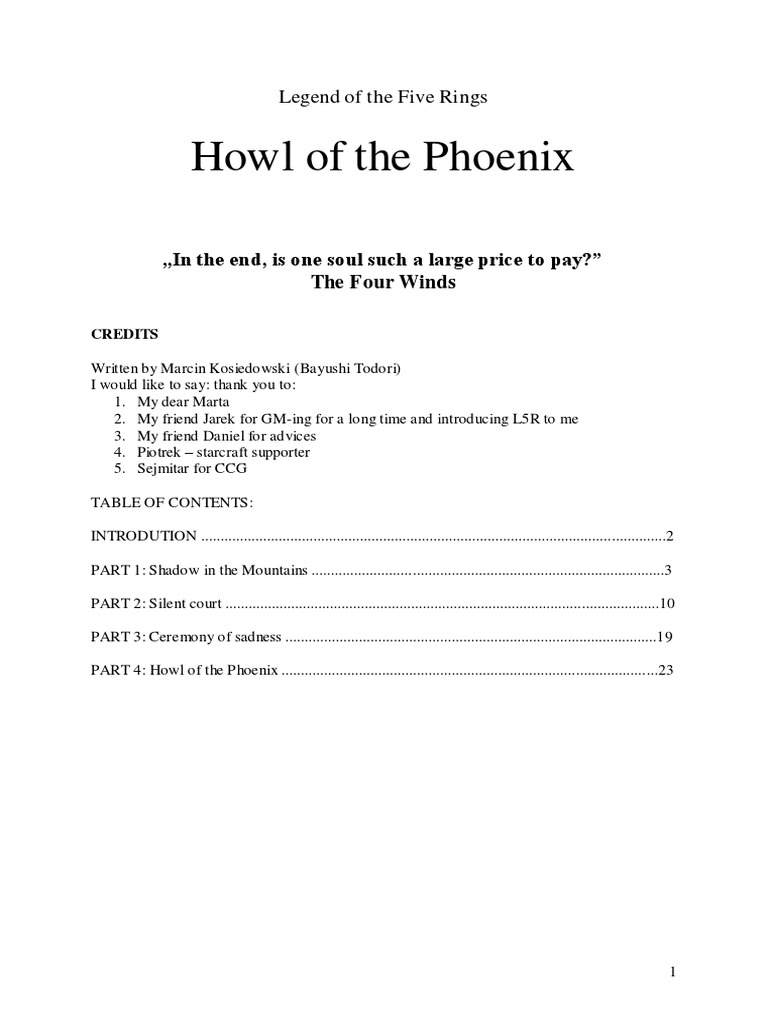 Howl of The Phoenix | PDF