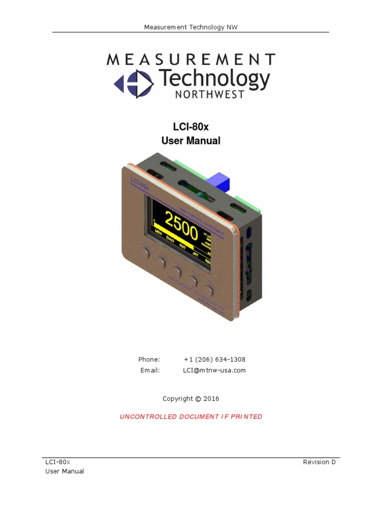 LCI-80x - User Manual - Rev. D | PDF | Power Supply | Analog To Digital ...