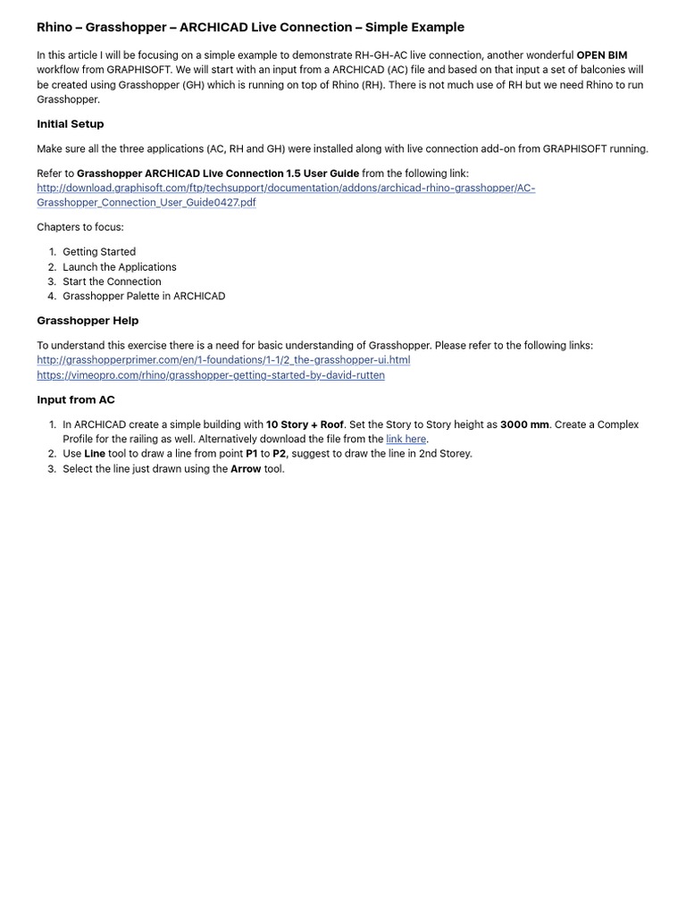 Grasshopper Archicad Live Connection Example By Asiabim Pdf