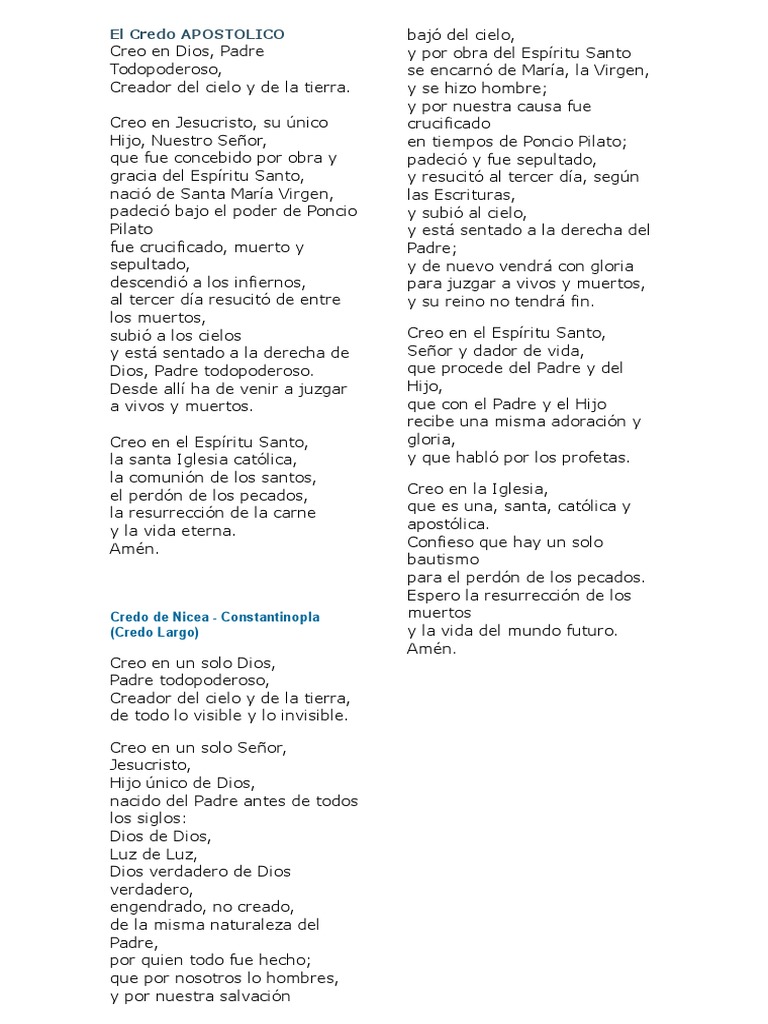Credo Apostólico Completo | PDF | Religión y espiritualidad