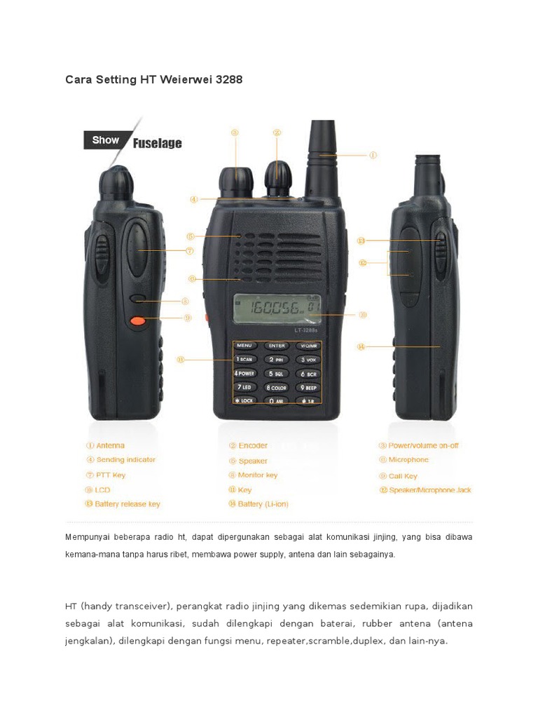 Cara Setting HT Weierwei 3288 | PDF