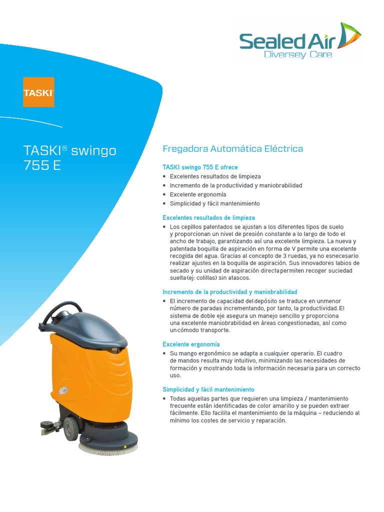 Taski-Swingo 755 e | PDF | Factores humanos y ergonomía | Agua