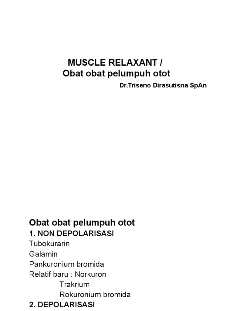 Muscle Relaxant | PDF | Pengembangan Diri