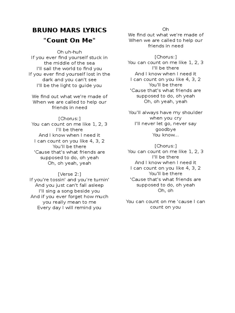 Bruno Mars Lyrics | PDF