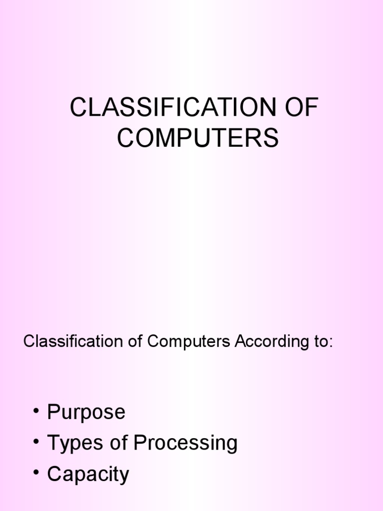 Classification of Computers | PDF