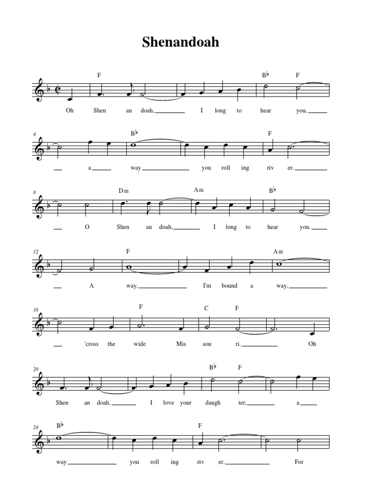 Shenandoah - Lead Sheet | PDF