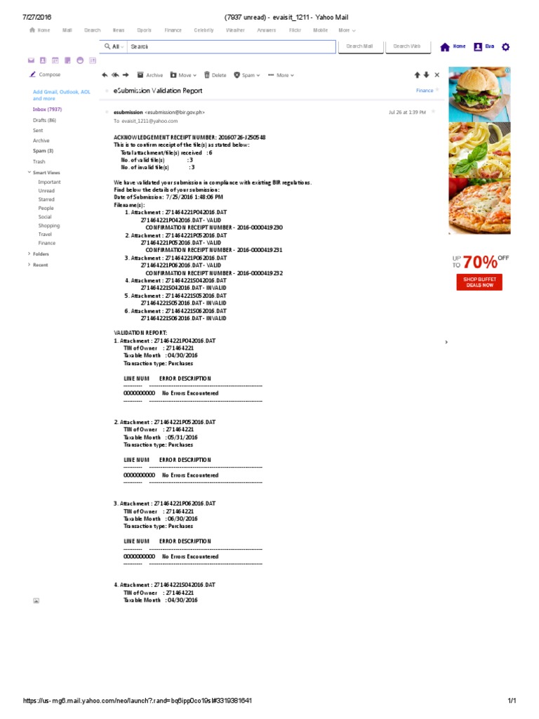Esubmission Validation Report: Search | PDF | Internet Search | Internet