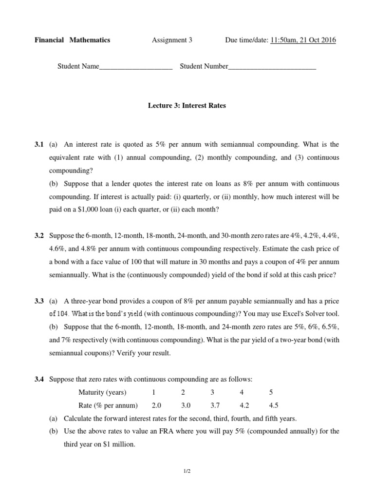 Assignment3 7Qs | PDF | Bonds (Finance) | Yield (Finance)