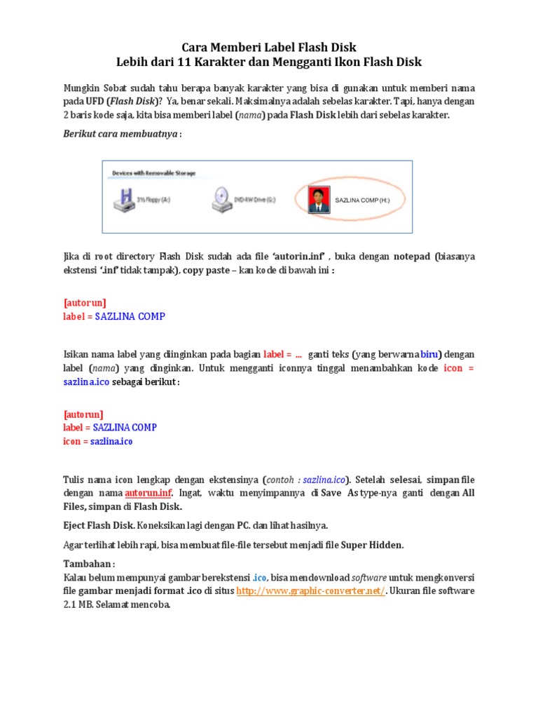 Cara Memberi Label Flash Disk | PDF
