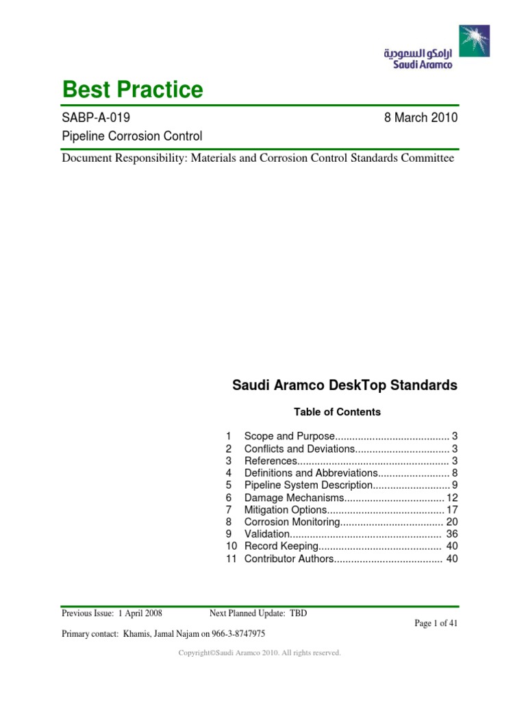 Sabp A 019 PDF | PDF | Corrosion | Pipeline Transport