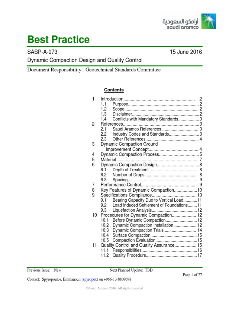 Sabp A 073 | PDF | Geotechnical Engineering | Quality Assurance