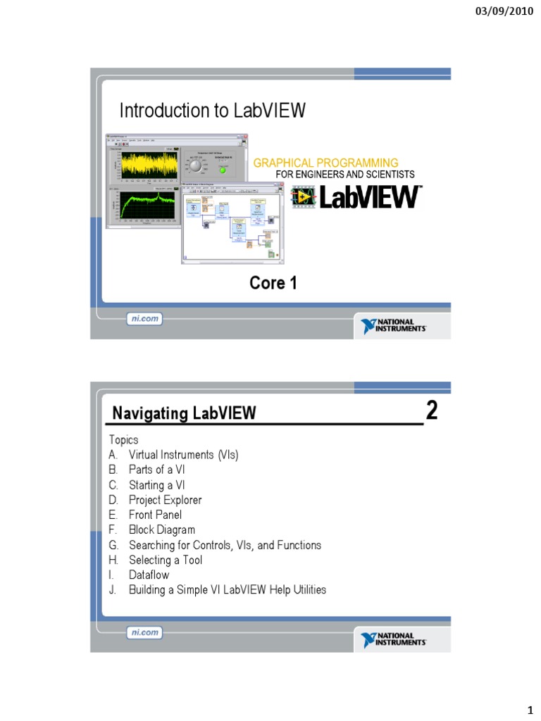 Introduction To Labview: Core 1 | PDF | Computer File | Computer Engineering