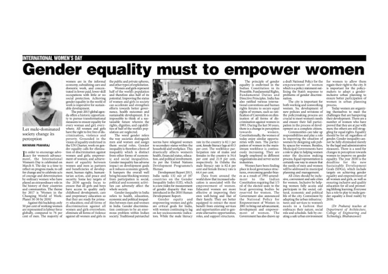 Gender Equality Must To Empower Women | PDF
