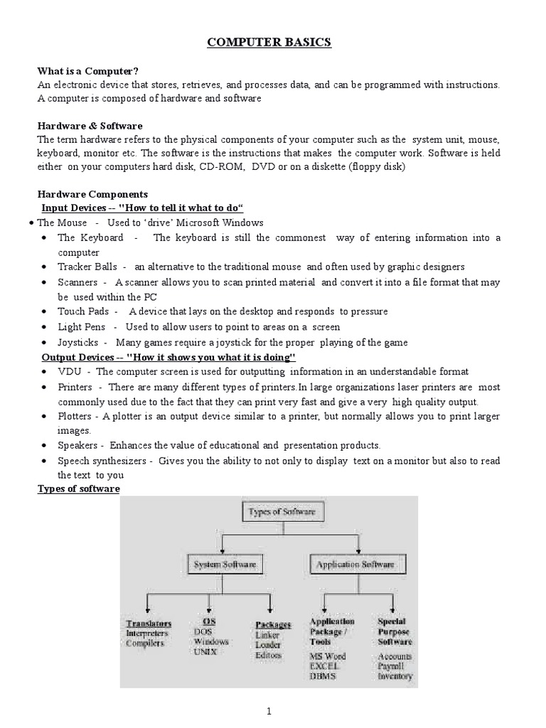 Computer Basics: What Is A Computer? | PDF | Random Access Memory | Computer Data Storage