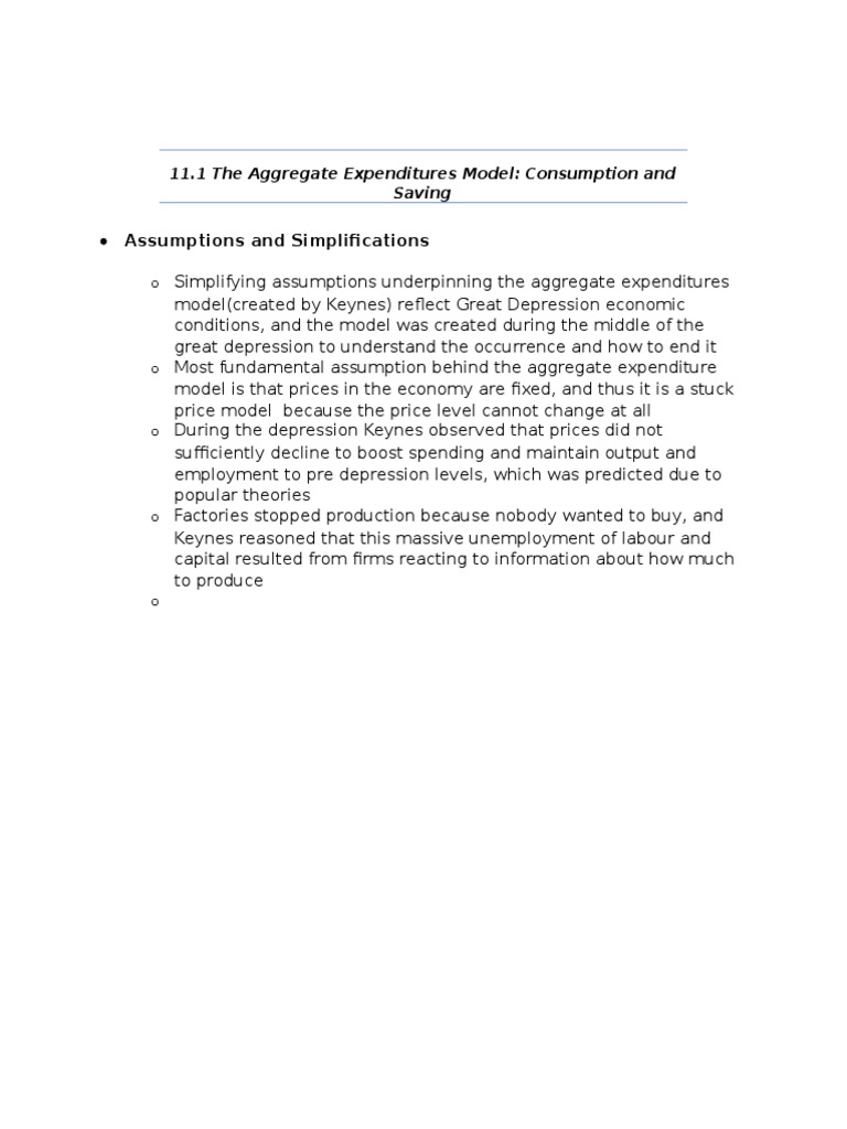 Aggregate Expenditures Model Explained | PDF