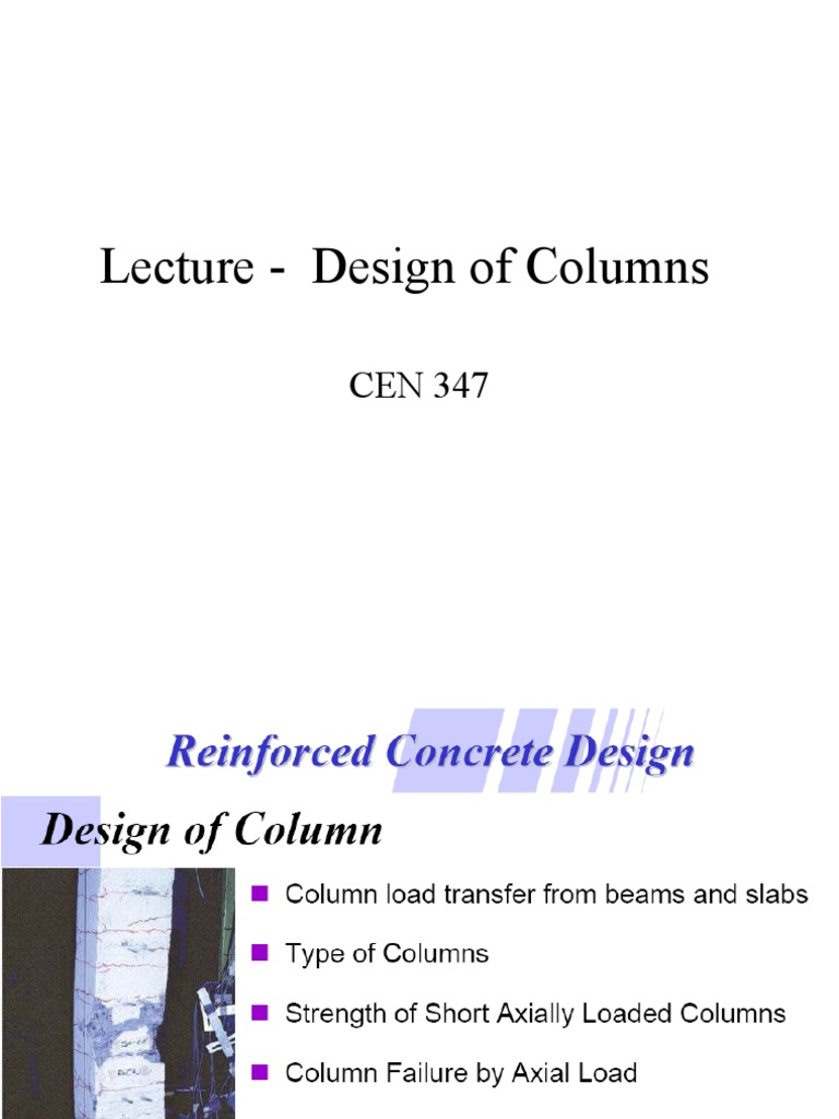 Column Design | PDF | Column | Strength Of Materials