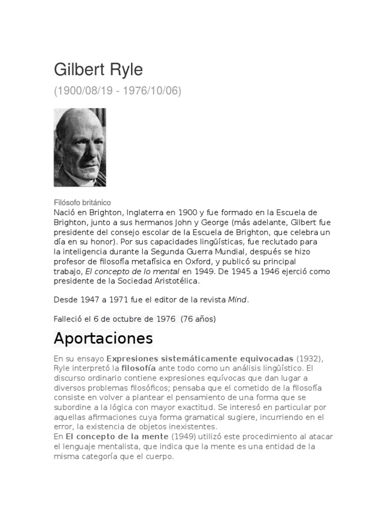 Gilbert Ryle | PDF