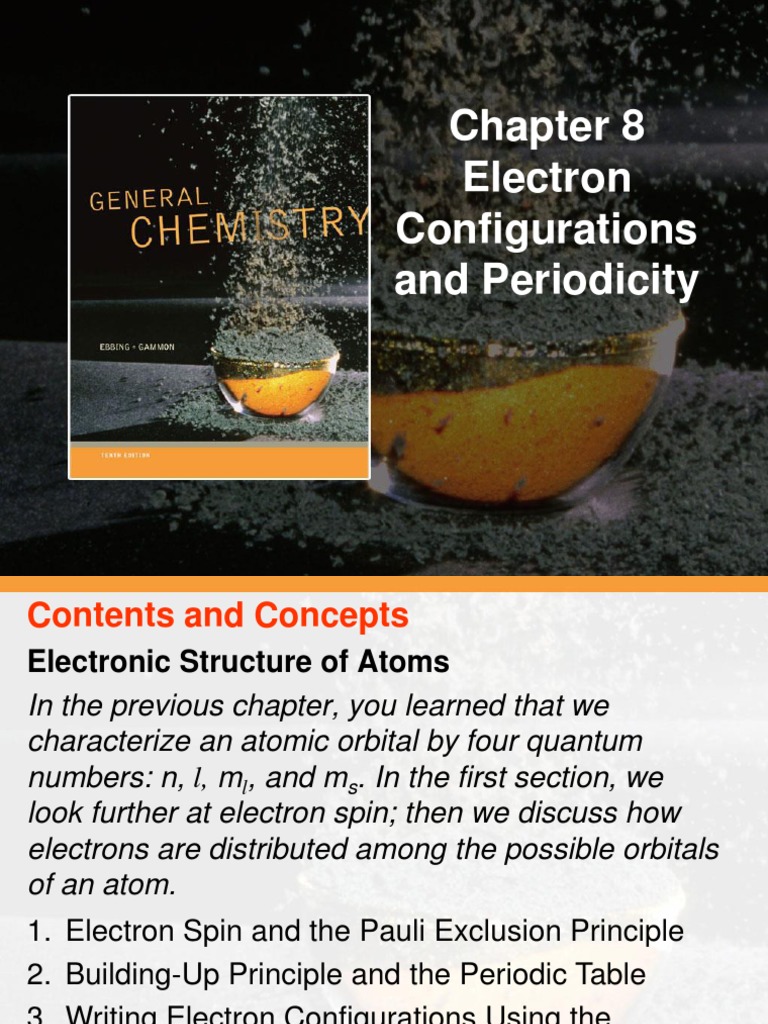 Chapter 8 Electron Configurations and Periodicity | Download Free PDF | Electron Configuration ...
