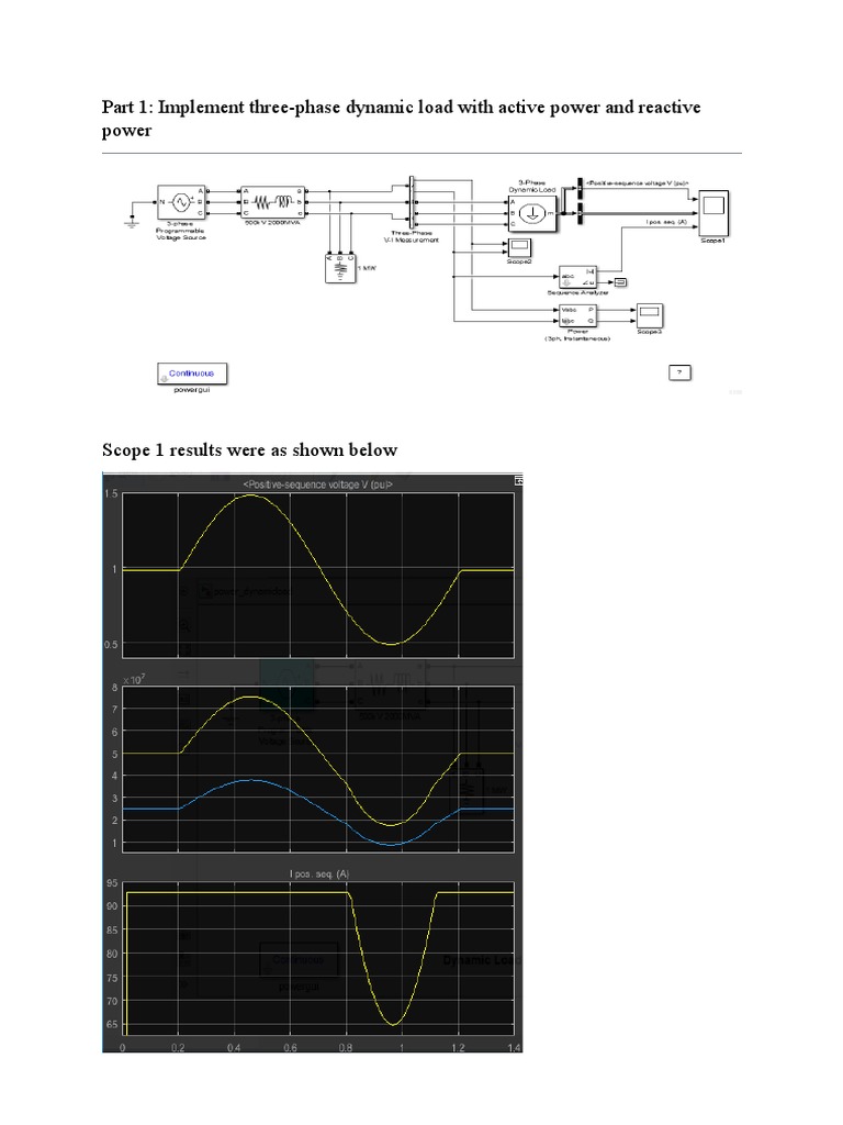 Implement Three Phase Dynamic Load With Active Power And Reactive Power Pdf Science
