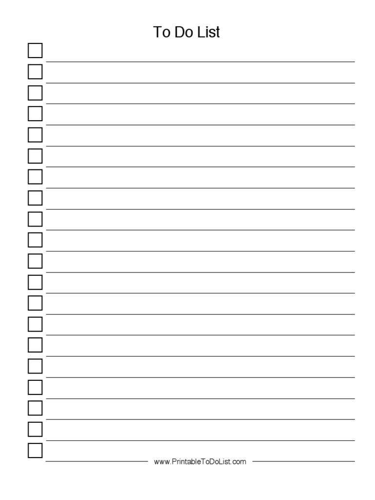 Checklist To Do List PDF | PDF