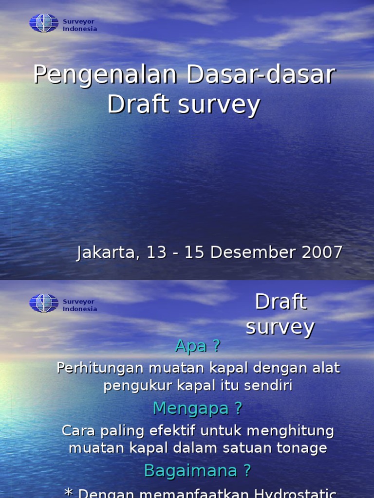 Panduan Draft Survey Kapal Tongkang | PDF