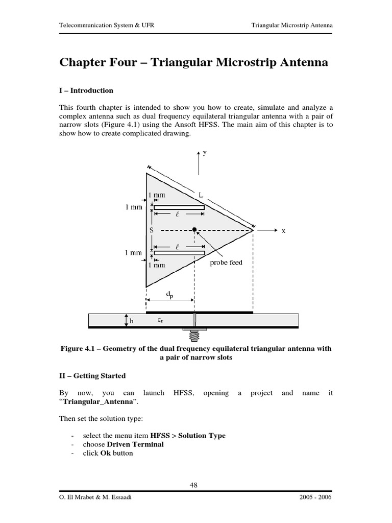Triangular Microstrip Antenna | PDF | Antenna (Radio) | Wireless