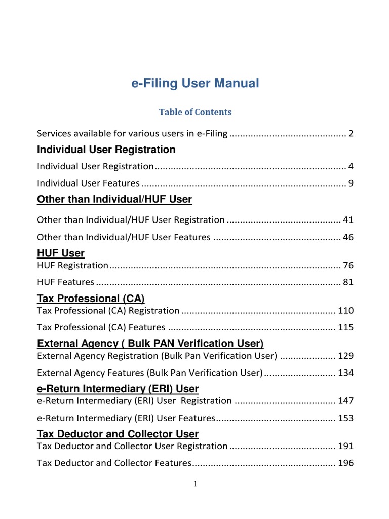 Efiling Manual PDF | Download Free PDF | Password | Email