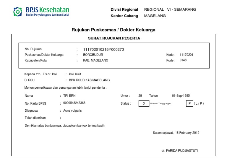 Surat Rujukan Bpjs | PDF