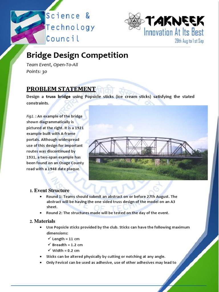 Bridge Design Competition | Download Free PDF | Structural Load | Truss